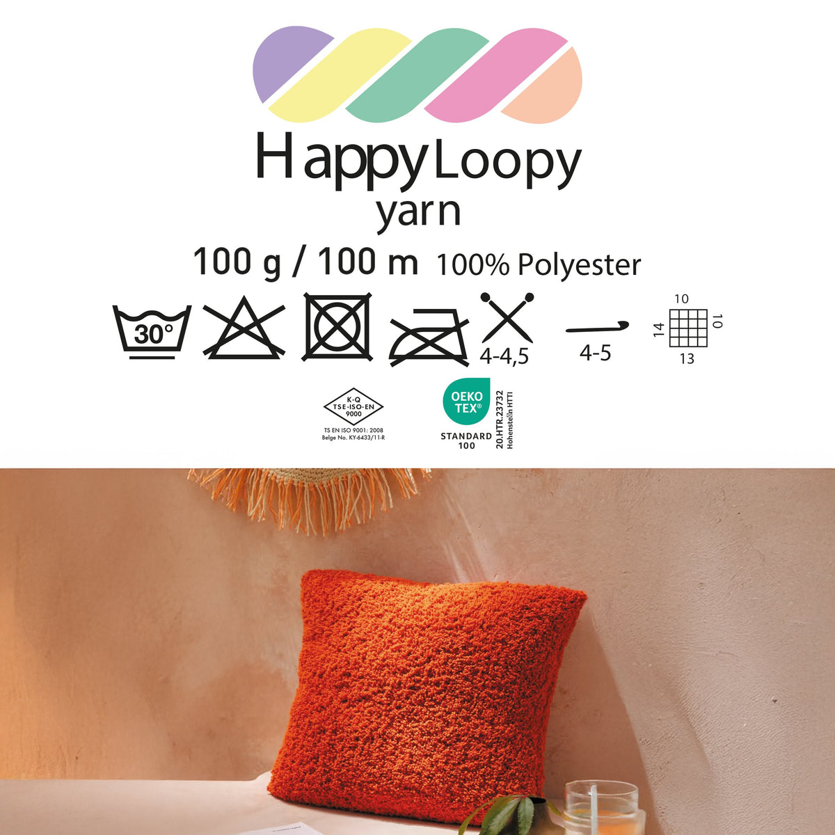 Happy Loopy Yarn - 100g / 100m | %100 Polyester Buklet Örgü İpi - Buz ...