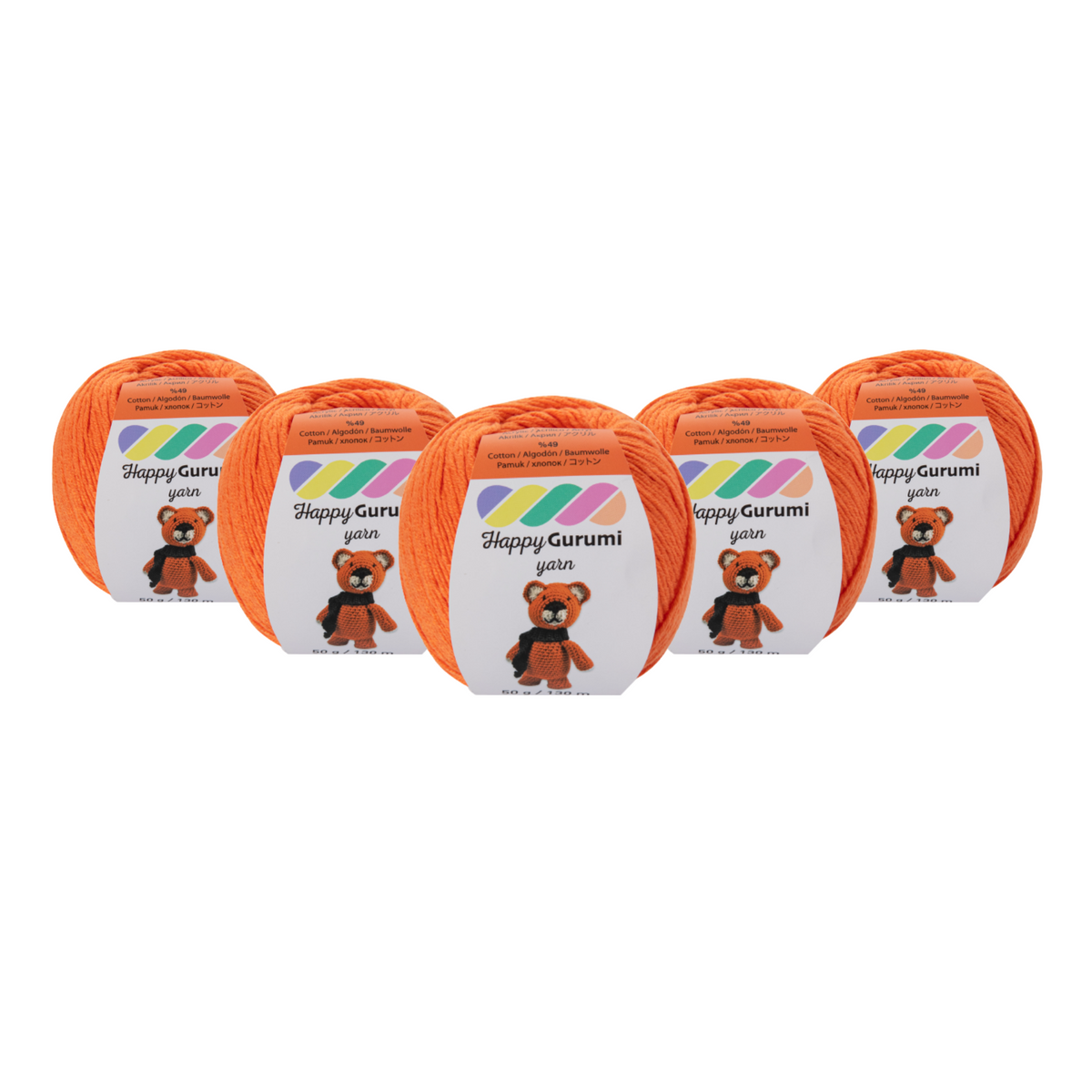 Happy Gurumi Turuncu Amigurumi Örgü İpi 50gr 130mt 5'li Paket – Kürkçü Han