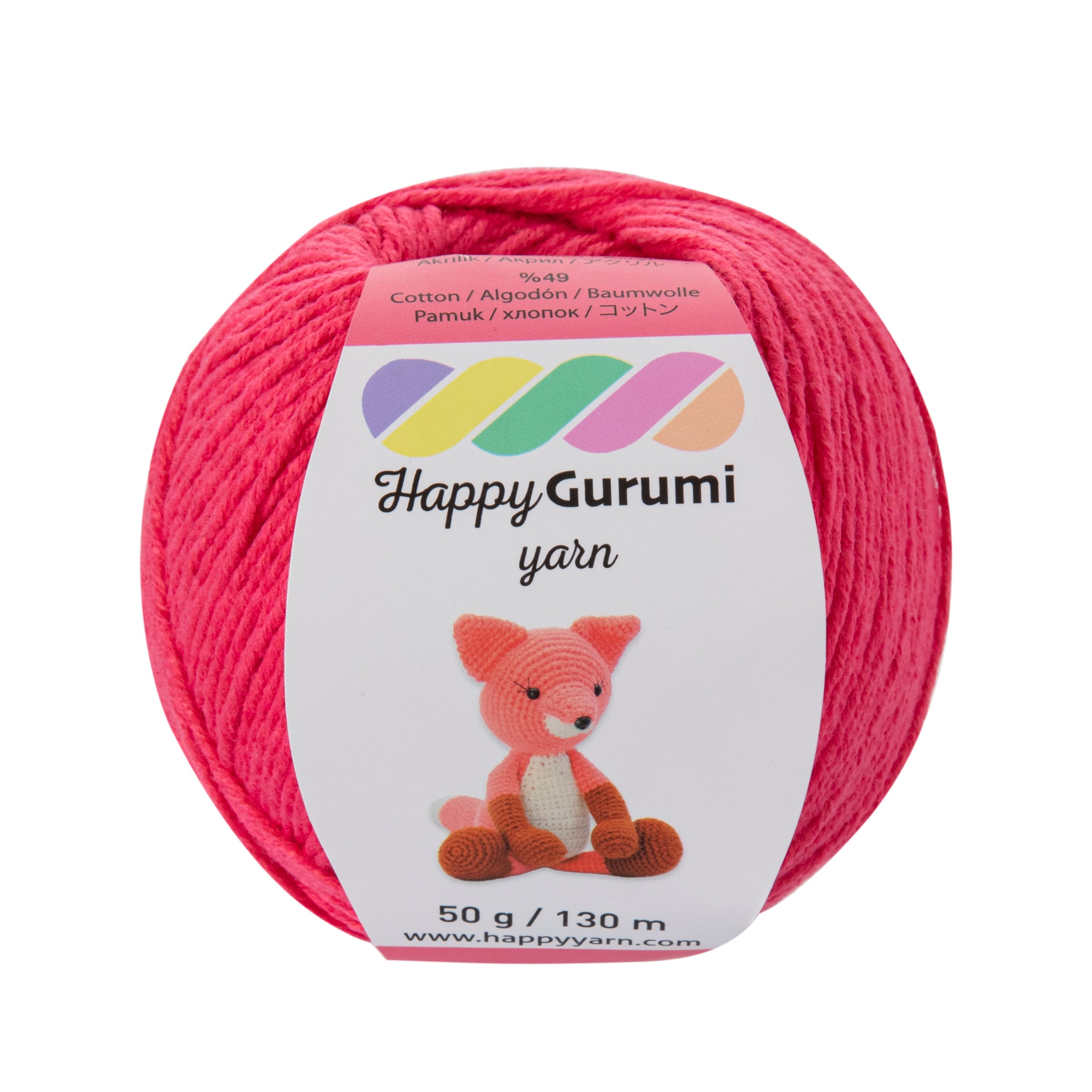 Happy Gurumi Gülpembe Amigurumi Örgü İpi 50gr 130mt 5'li Paket – Kürkçü Han
